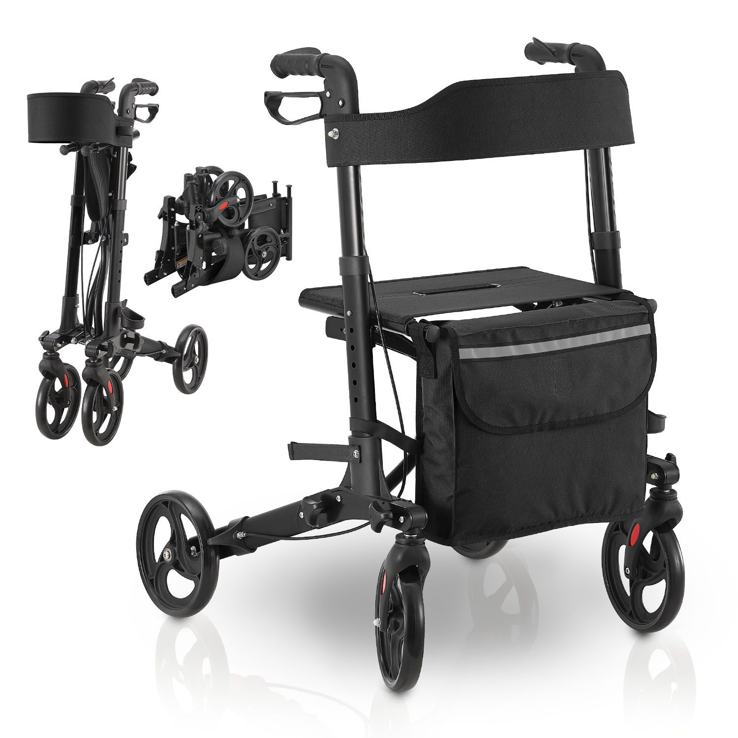 Rollator Gehhilfe Laufhilfe Gehwagen Aluminium faltbar Sitzfläche ...